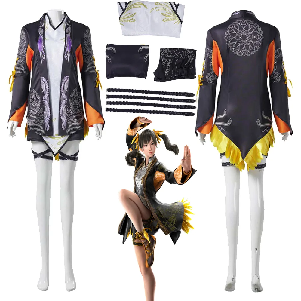 Anime Game Tekken8 Cosplay Ling XiaoYu Top Pants Clothes Women Party ...