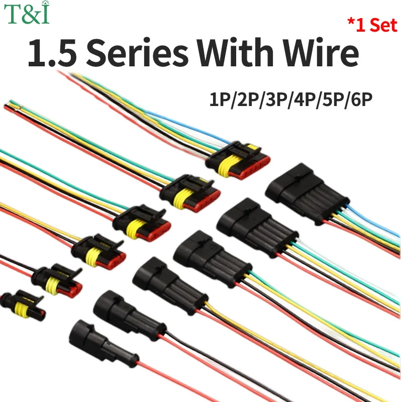 Juego de conectores impermeables automotrices tipo AMP serie 1,5, enchufe HID macho y hembra ...