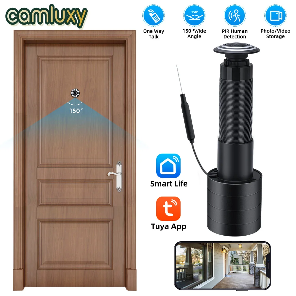 Camluxy-Tuya-1080P-Mini-Wifi-Door-Eye-Camera-150-Wide-Angle-Video ...