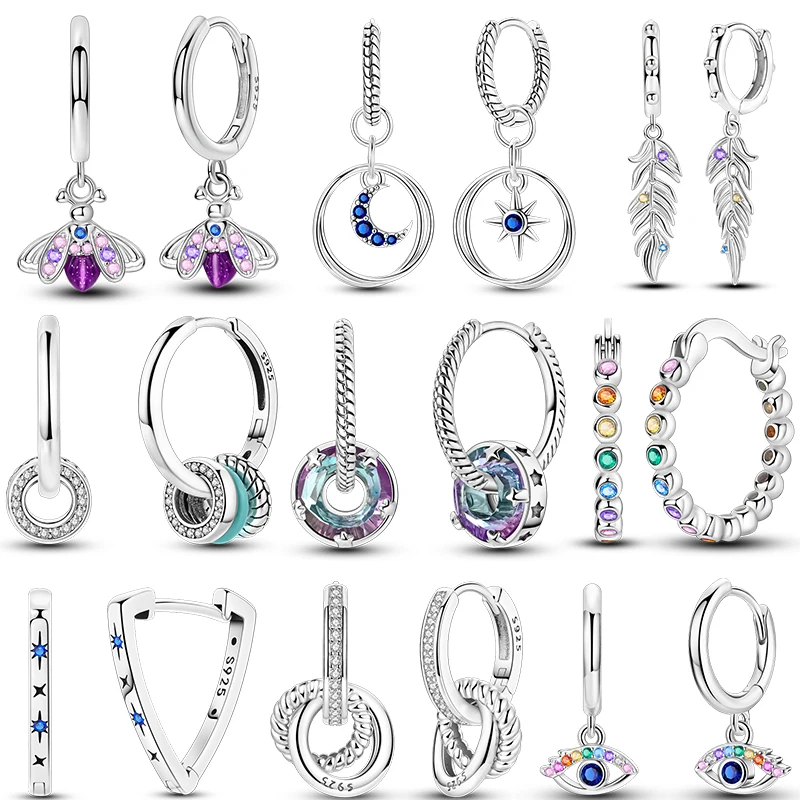 Pendientes-con-colgante-de-luci-rnaga-luminosa-de-Plata-de-Ley-925-de ...