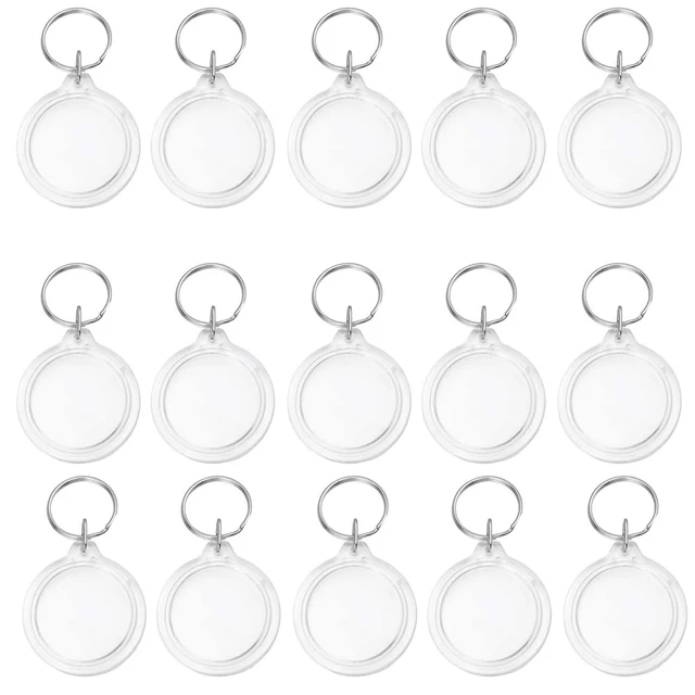 30PCS Circle Acrylic Photo Frame Keychain Snap-In Custom Insert Photo ...