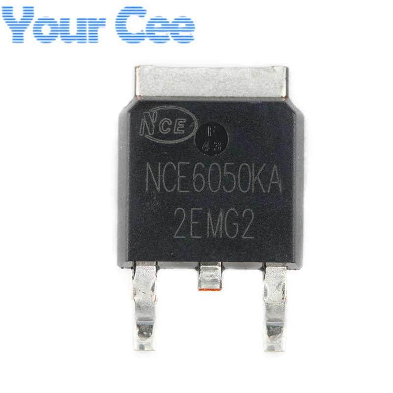10PCS NCE6050 NCE6050KA TO 252 2 60V/50A N channel MOS Field Effect ...
