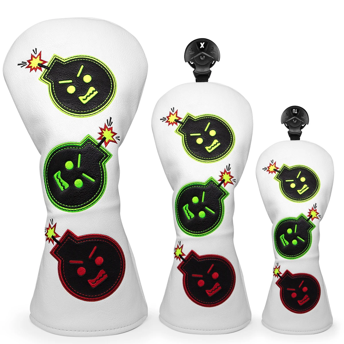 Golf Driver Head Cover with Embroidery Bombs, Premium Leather Driver ...