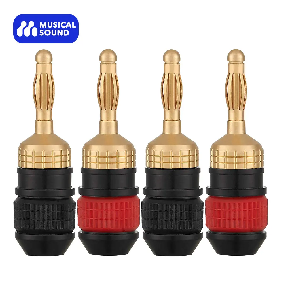Som-musical-4PCS-HIFI-Banana-Plug-For-Video-Speaker-Adapter-Cabo-de-fio ...