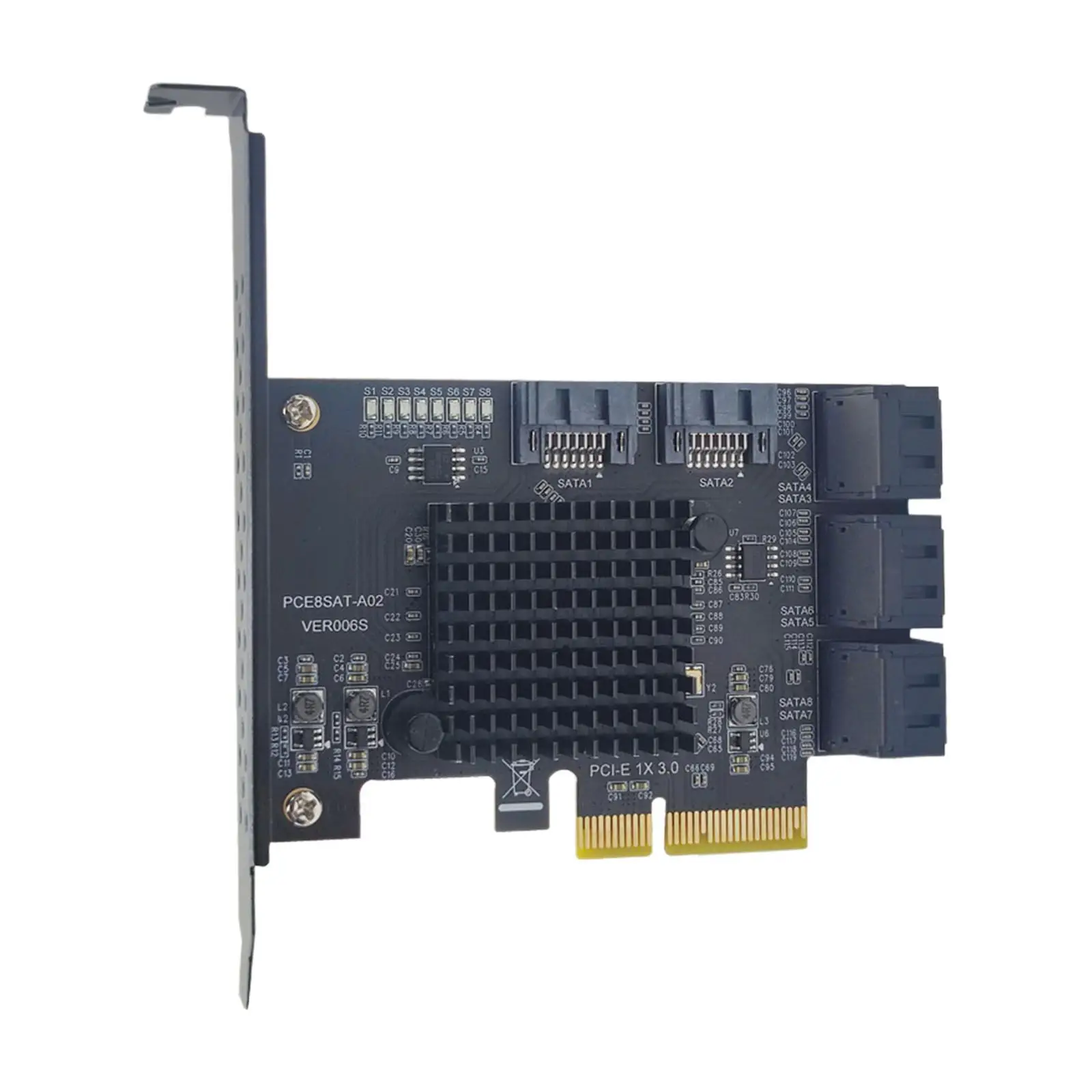 PCIe-SATA-Card-6Gbps-Durable-Replacement-Stable-Transmission-Accessories-PCB-8-Port-SATA3-0-6G ...