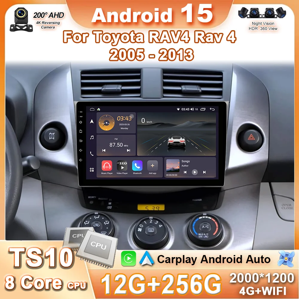 Car Android 15 Radio Stereo For Toyota RAV4 Rav 4 2005-2013 Auto ...