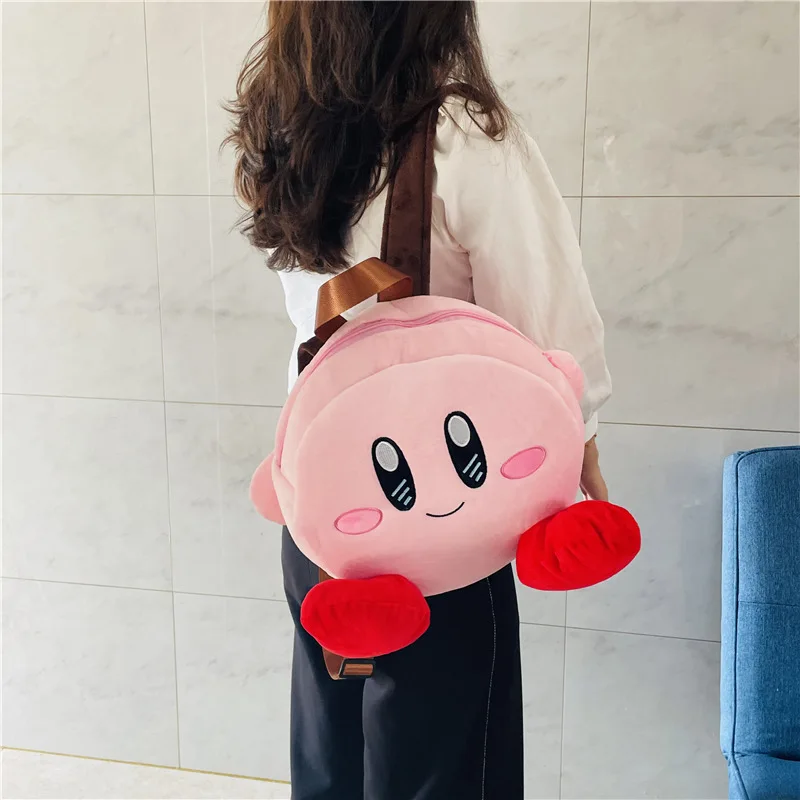 Cartoon Kirby Plush Kawaii Backpack - KawaiiMerch.com