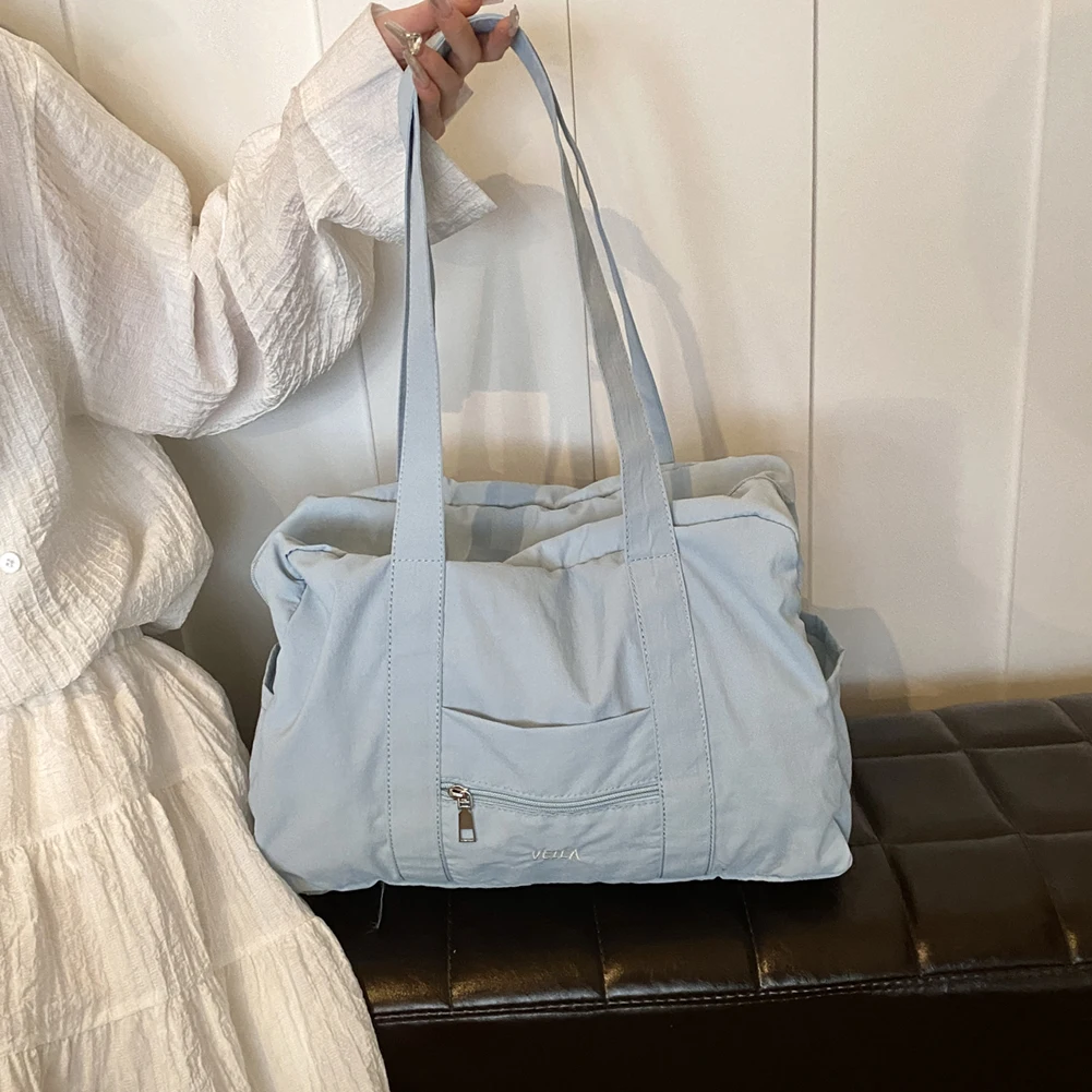 Unisex Simple Crossbody Bag Oxford Cloth Travel Carry-On Handbag Solid ...