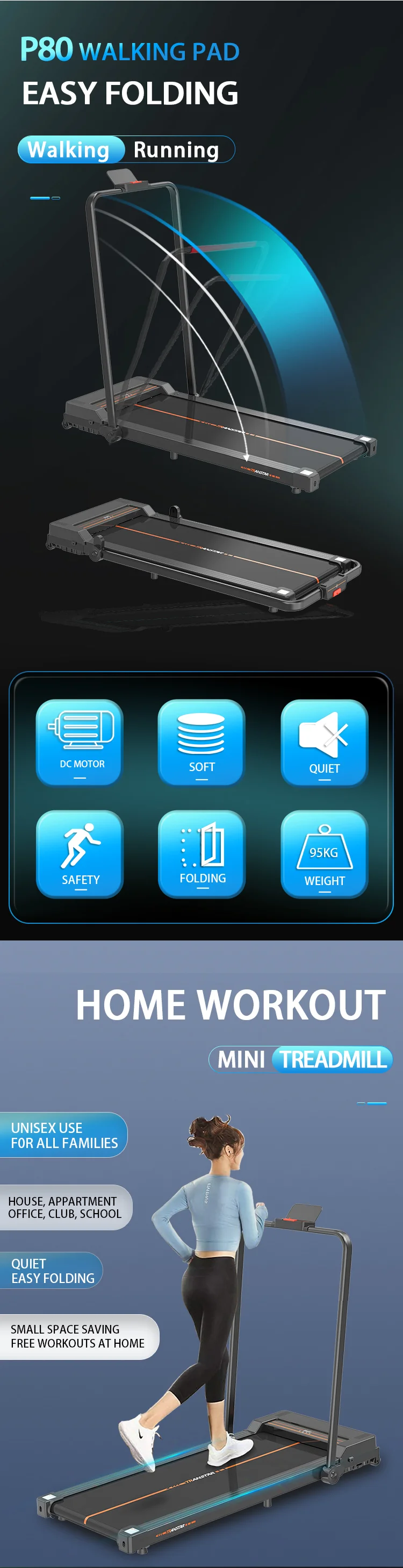 Mini Walkingpad Foldable Walking Treadmill Home Use : Gearbest