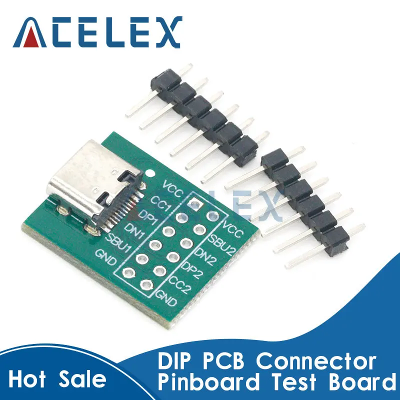 1pcs Usb Type-c To Dip Pcb Connector Pinboard Test Board Solder Female ...