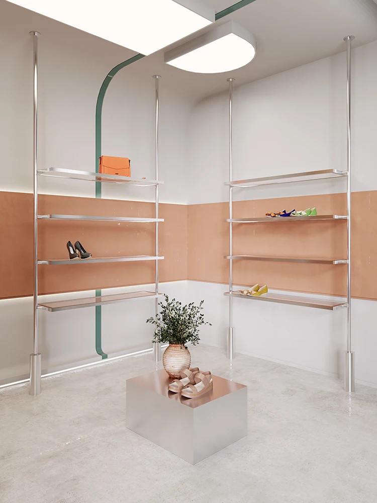 Custom-made-shoe-store-shoe-rack-display-rack-clothing-store-stainless ...