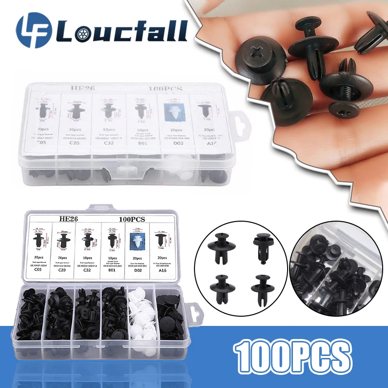 100Pcs-Mixed-Auto-Fastener-Clip-Car-Body-Push-Retainer-Pin-Rivet-Bumper ...