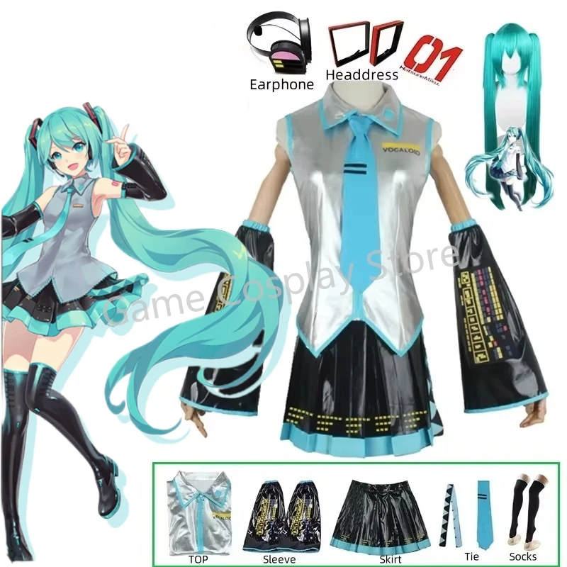 Miku-Cosplay-Full-Set-Silver-Leather-Fabric-Suit-Miku-Cosplay-Headwear ...