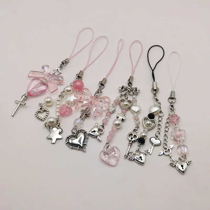 Pink-Y2K-Phone-Charms-Pendant-Kawaii-Key-Chain-For-Bag-iPhone-Samsung ...