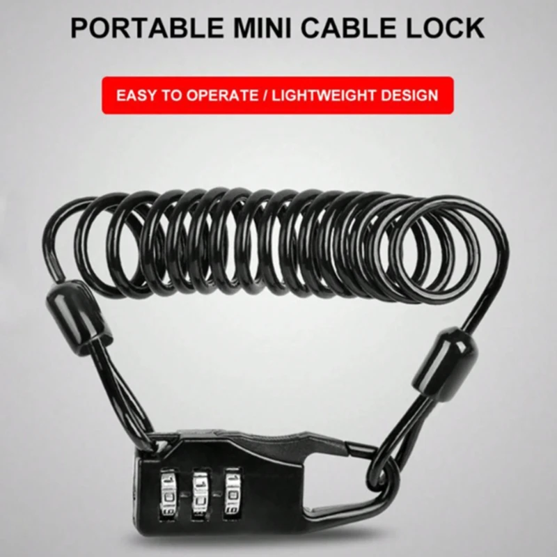 Mountainbike-Wire-Lock-Safety-Lock-Multifunctional-Helmet-Lock-Bicycle ...