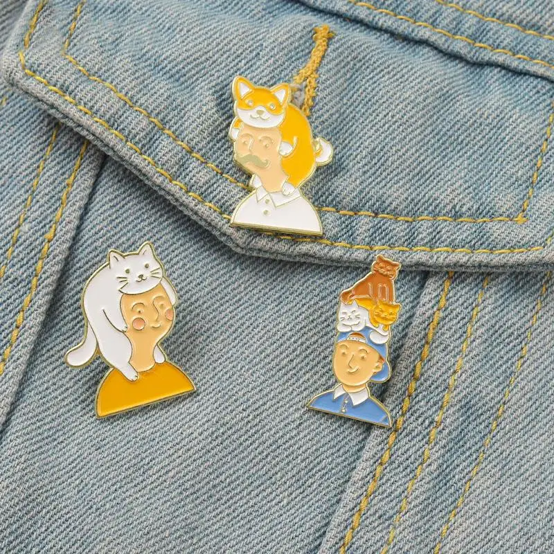 Cat-Mom-Dad-Animal-Enamel-Pins-Custom-Cute-Pets-Cats-Dogs-Nurturance ...