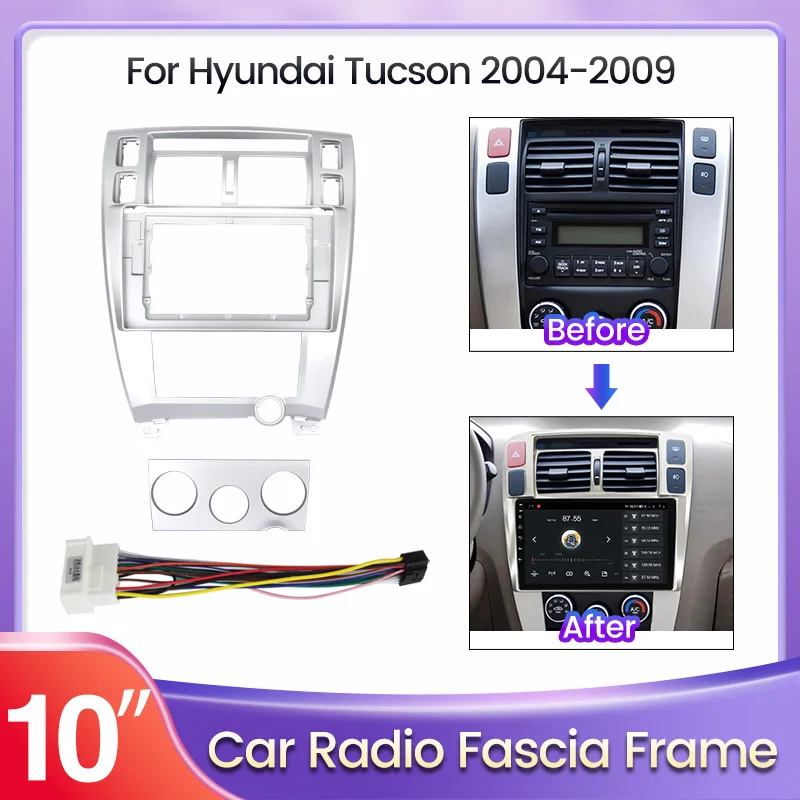 2Din-Car-Stereo-Radio-Fascia-Frame-Adapter-For-Hyundai-Tucson-2004-2009 ...
