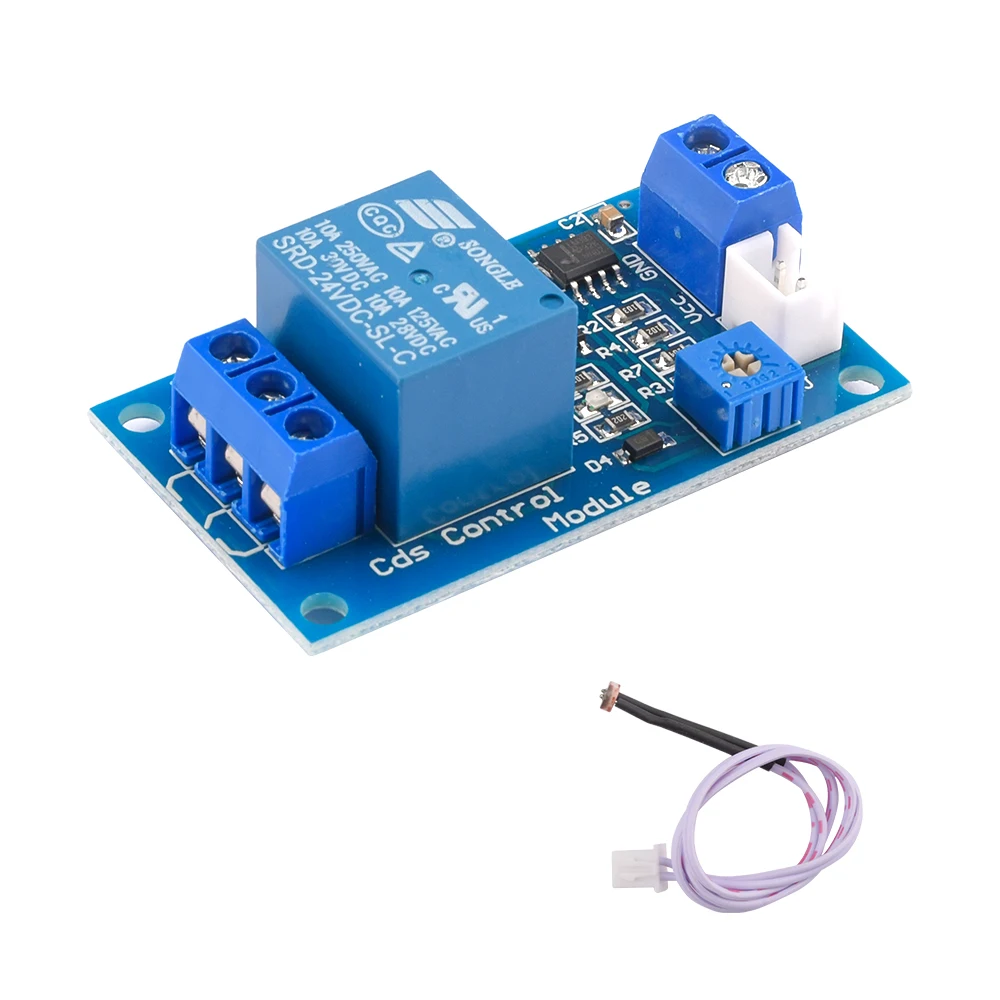 XH M131 조명 제어 스위치, 광저항 릴레이 모듈 감지 센서, 밝기 자동 제어 모듈, DC 5V, 12V, 24V, 10A ...