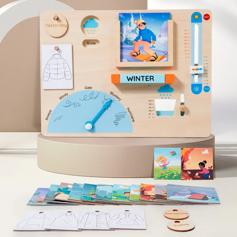 Montessori Weather Busy Board Toys Learning Season Temperature Climate ...