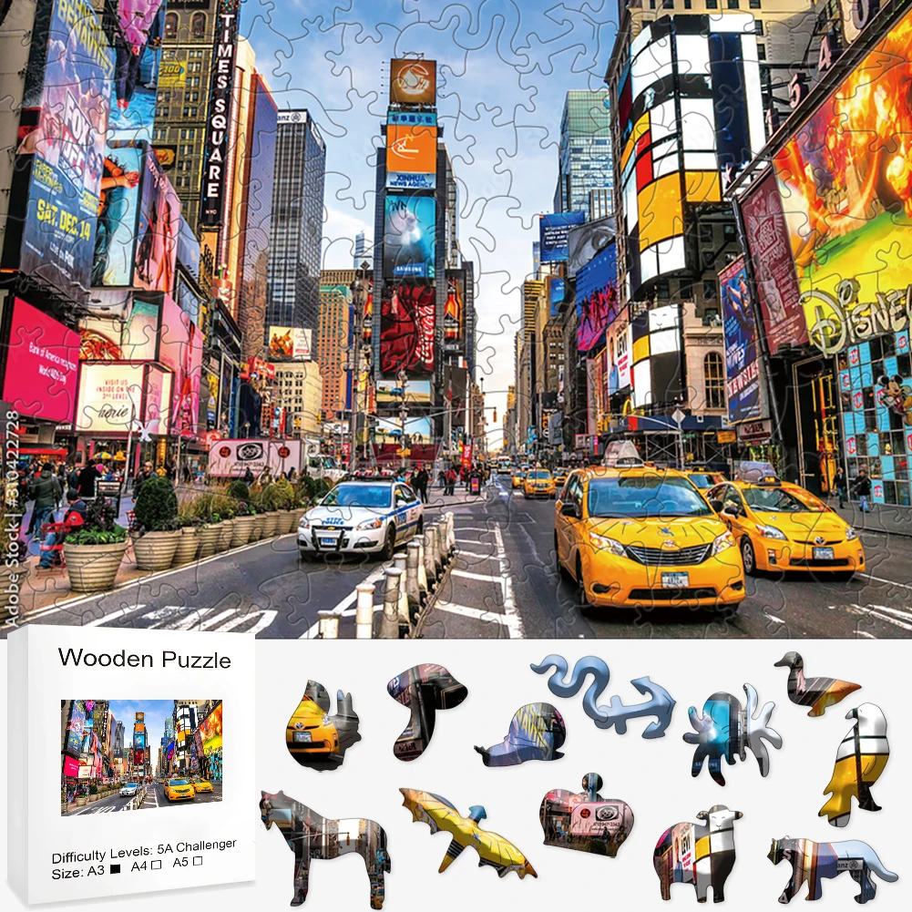 Time-Square-Jigsaw-Wooden-Puzzles-Animal-For-Adults-Kid-Toys-Building ...