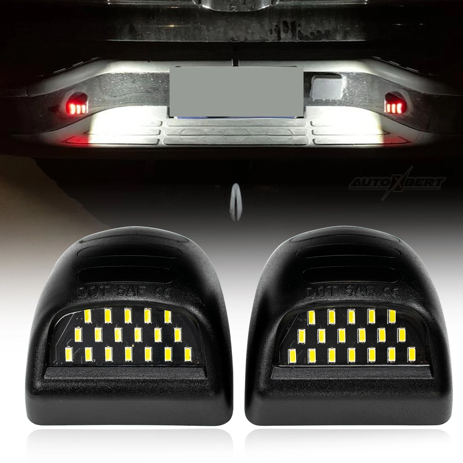 2x LED License Number Plate Lights Tag Lamp For Chevy Silverado GMC ...