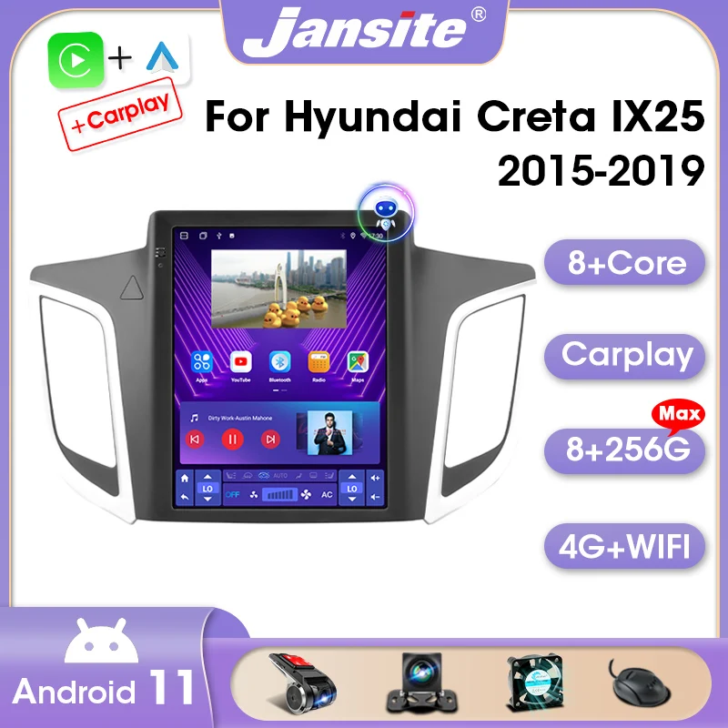 Jansite-Android-11-Car-Stereo-Radio-Multimedia-Player-For-Hyundai-Creta-IX25-2015-2019-CarPlay ...