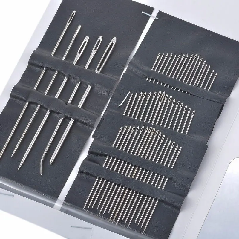 55-Pieces-Stainless-Steel-Big-Eye-Hand-Sewing-Needles-Set-with ...