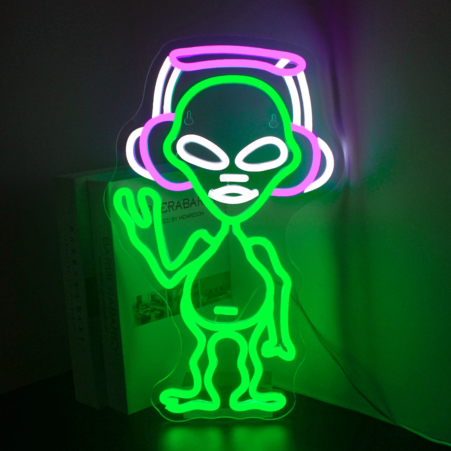 Green-Alien-Neon-Sign-Music-Art-Led-lights-USB-Powered-For-Wall-Decor ...