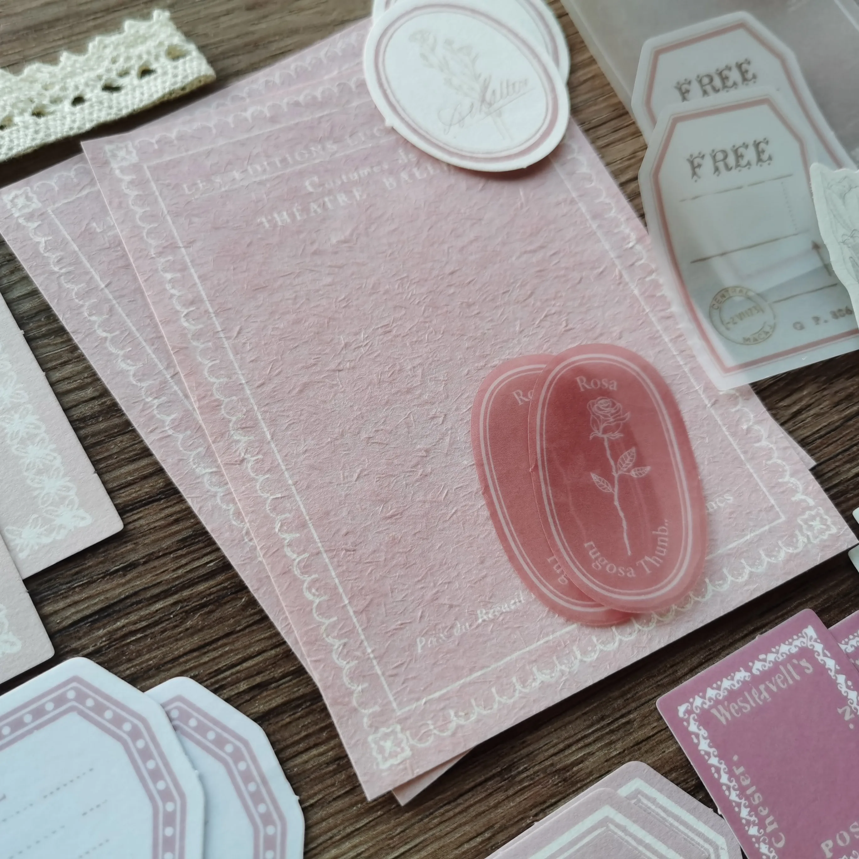 STICKER SCRAPBOOKING,2--Autocollant Vintage fleur Texture pour compte à ...