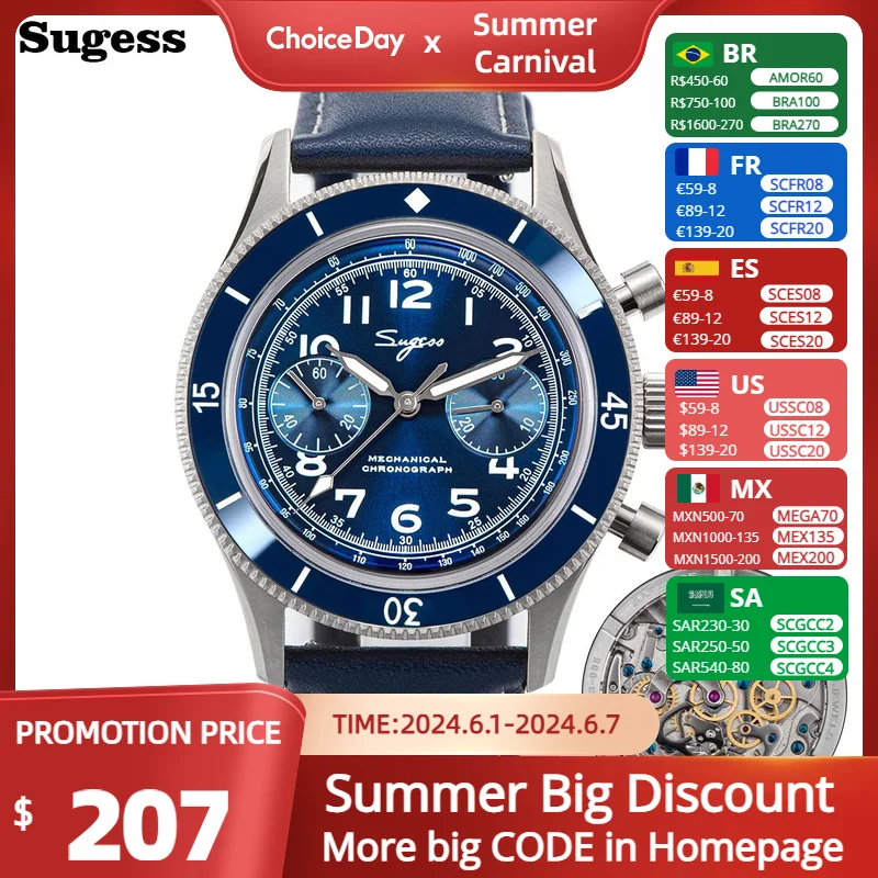Sugess-Watch-1963-Men-Watches-ST1901-Chronograph-Luminous-Mechanical ...