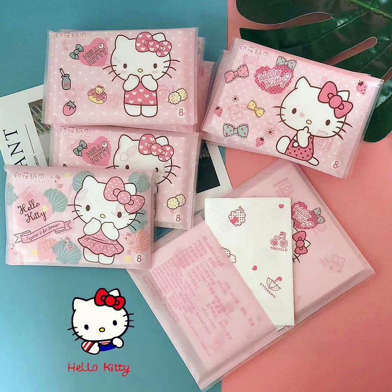9Packs-Set-Cartoon-Hello-Kitty-Portable-Tissues-KT-Printed-Tissues ...