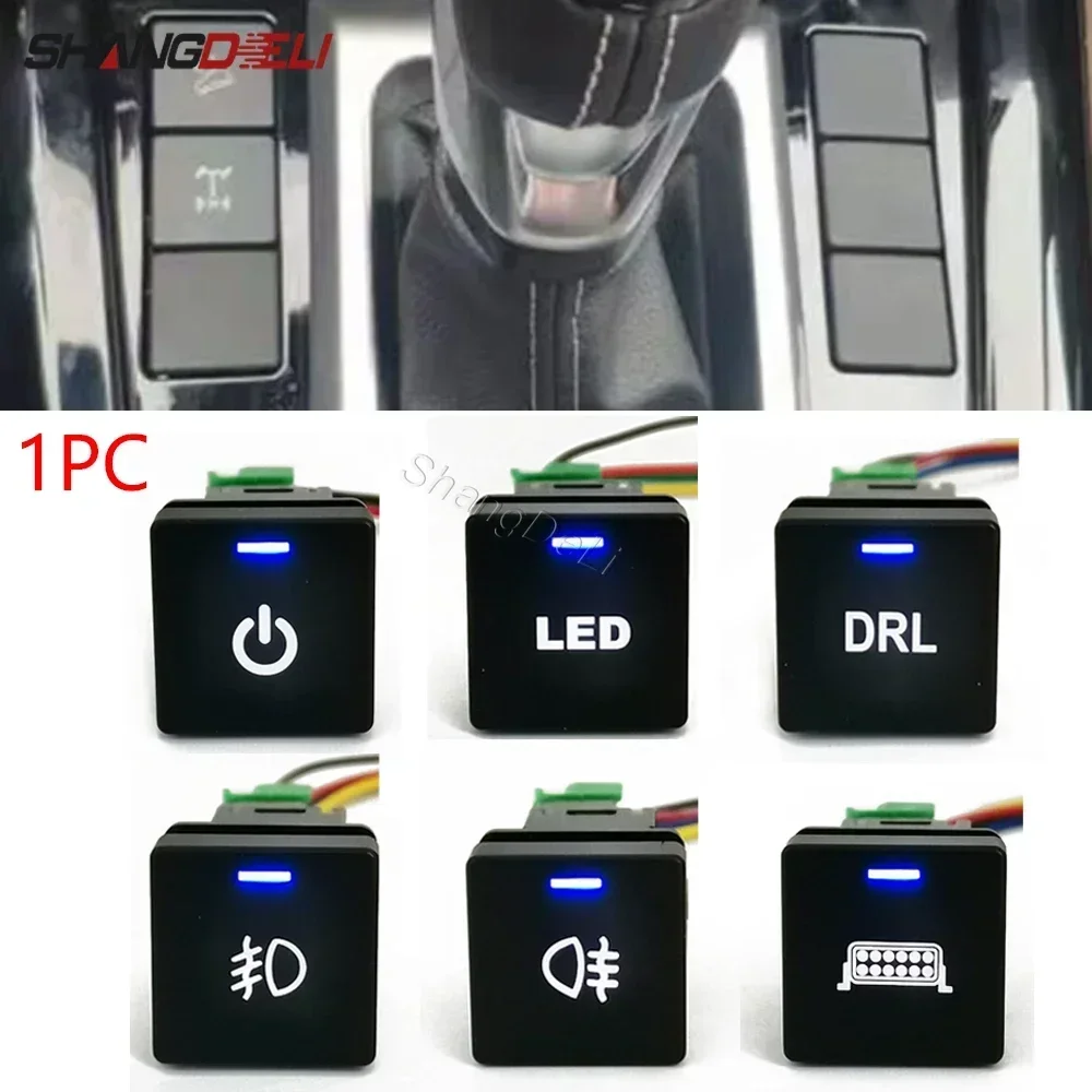 1Pc Car DRL LED Power on Off Front Fog Lamp Spotlights Switch Button ...