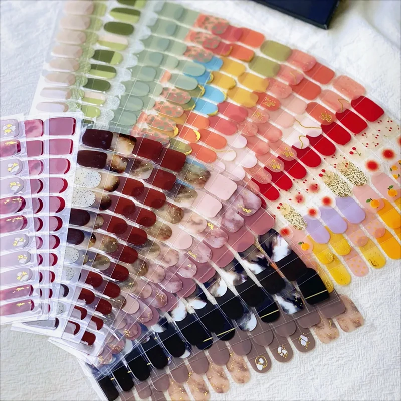 Semi-Cured-Wraps-Fast-Gel-Nail-Sticker-Soild-Nail-Gel-Wraps-Adhesive ...