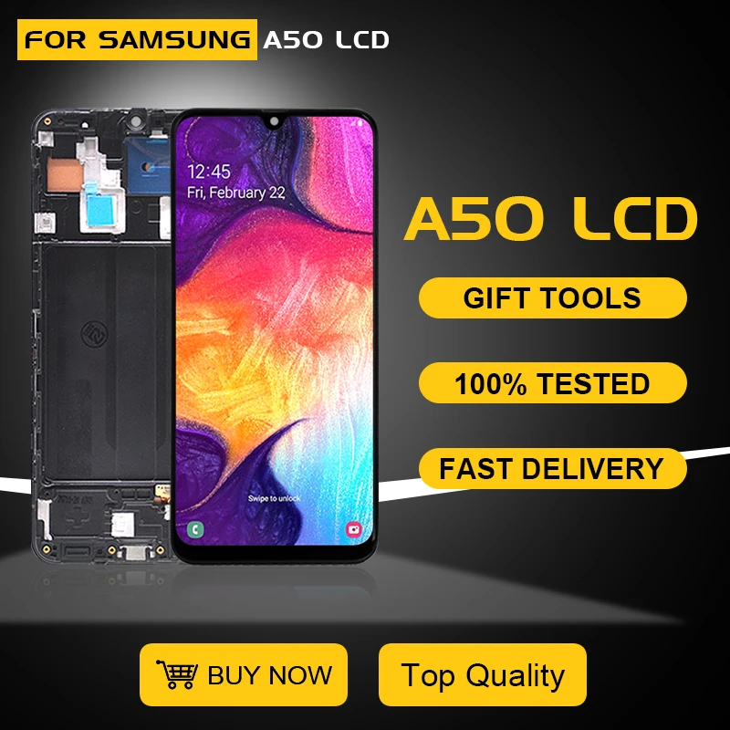 Pantalla LCD A505F de 6,4 pulgadas para Samsung Galaxy A50, montaje de digitalizador de pantalla ...
