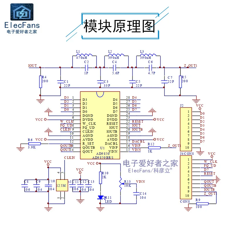 Ad9850 Dds Signal Generator Pinout Interfacing With 44 Off