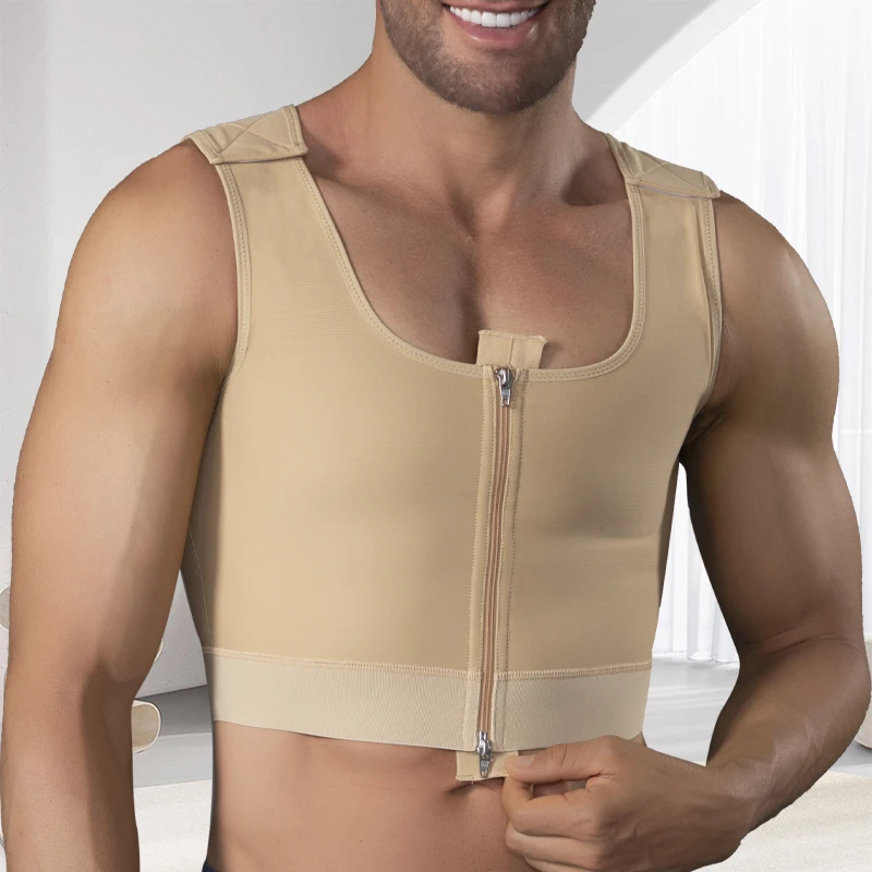Slimming-Body-Shaper-Vest-Men-Zipper-Front-Gynecomastia-Chest-Post-Operative-Sleeveless ...