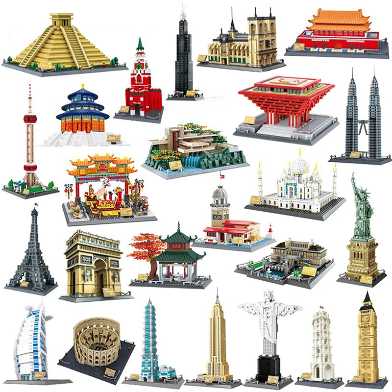 70-models-World-Famous-Architecture-Eiffel-Tower-Taj-Maha-building ...