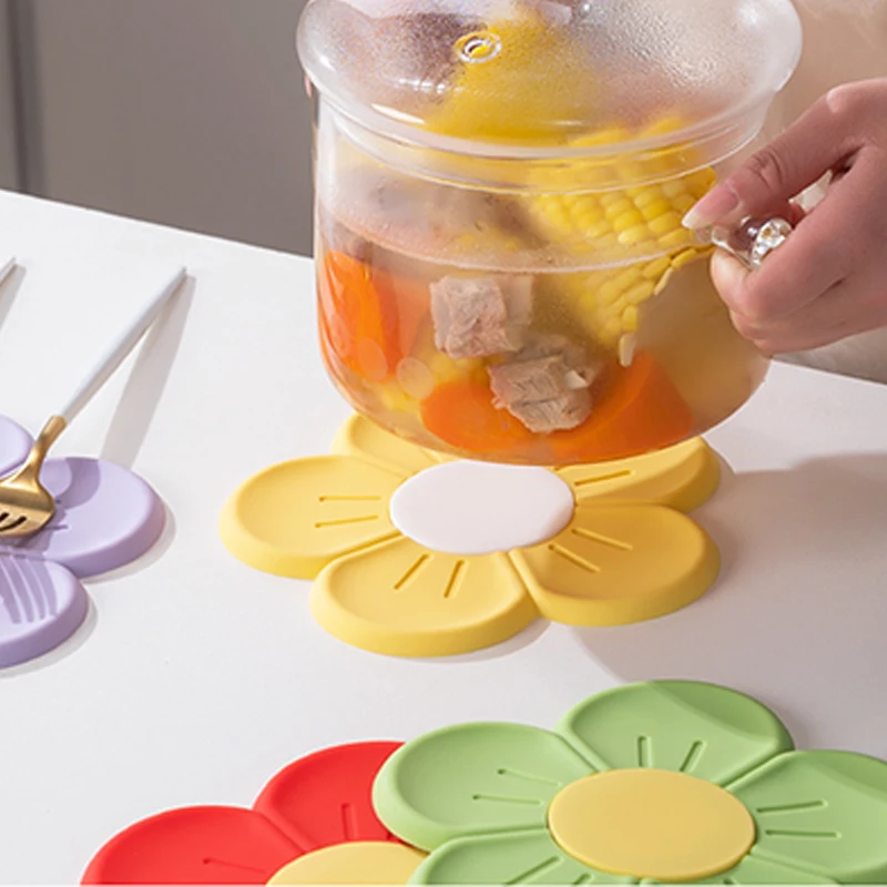 Cherry-Blossom-Insulation-Pad-Silicone-Cup-Pad-Bicolor-Flowers ...