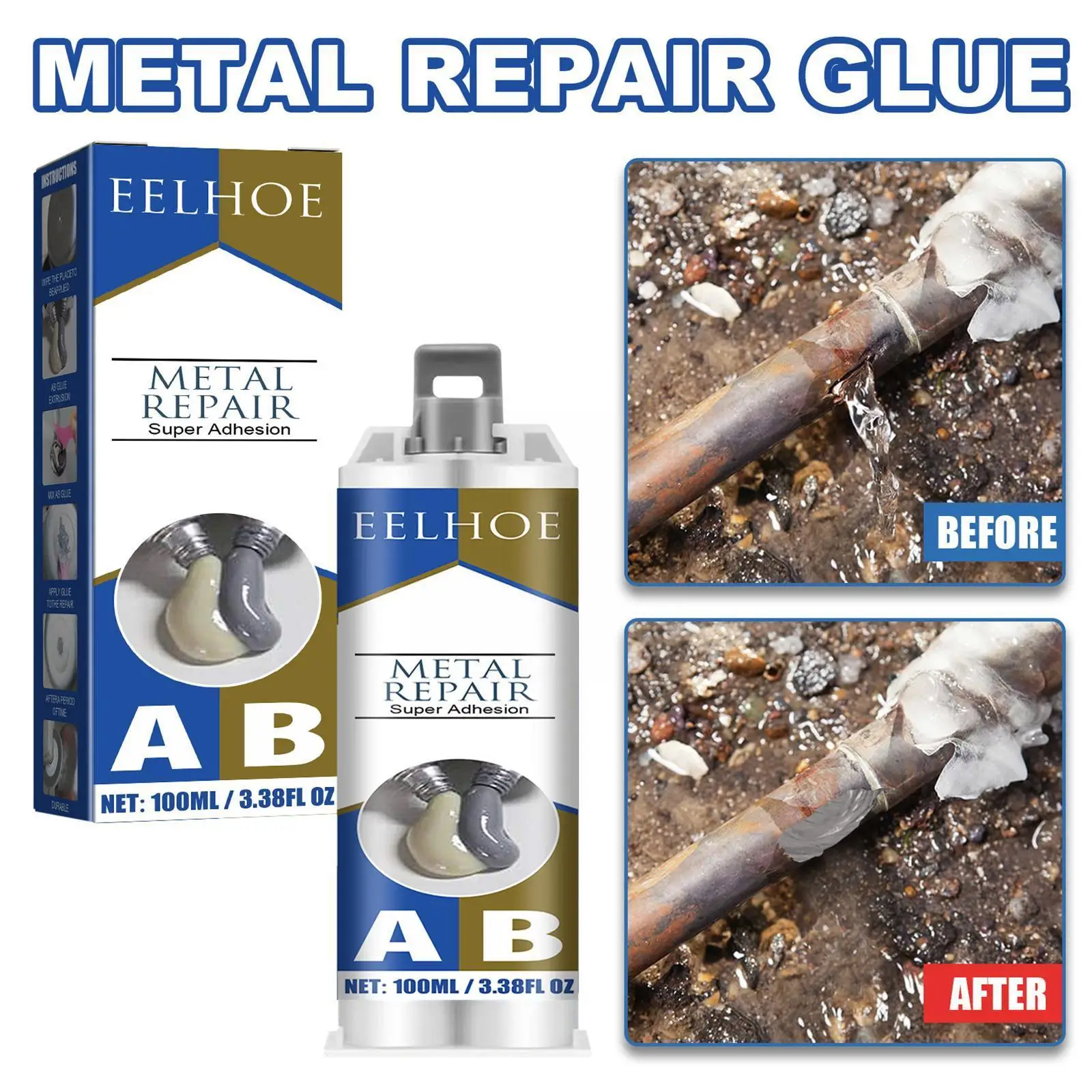 50-100g-Ab-Glue-Strong-Bond-Sealant-Casting-Adhesive-Weld-Heat-Cold ...