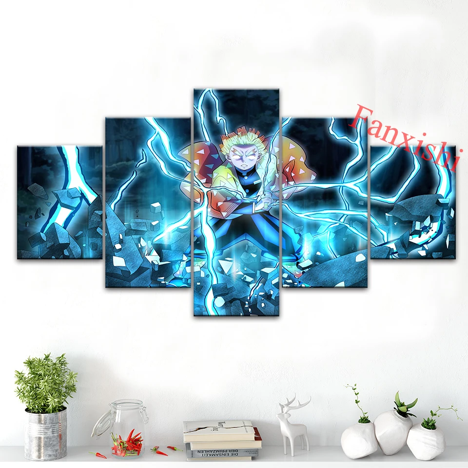 5-Pieces-Painting-Anime-Poster-Demon-Slayer-Posters-Zenitsu-Agatsuma ...