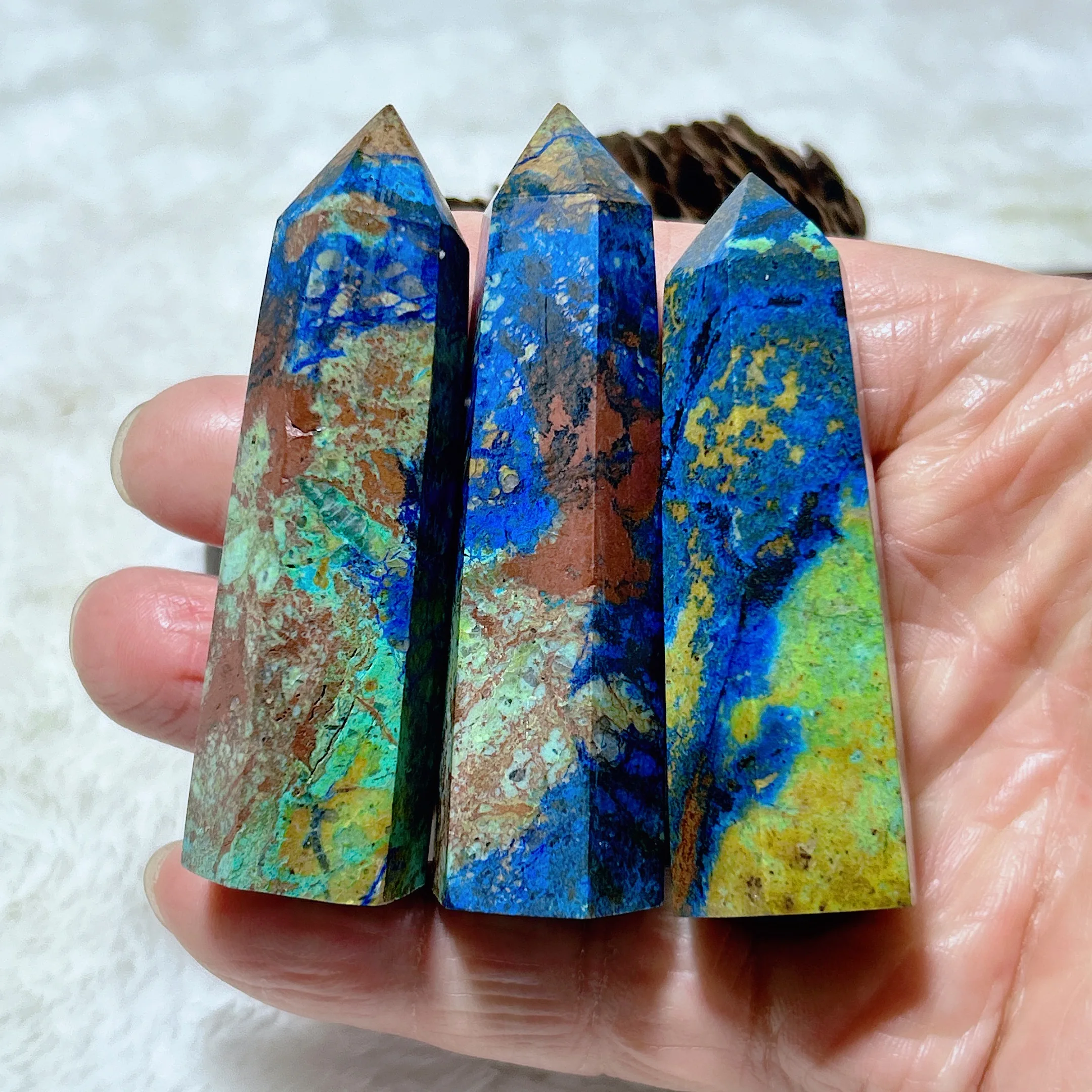 High-Quality-Healing-Natural-Crystal-Azurite-Chrysocolla-Tower-Point ...