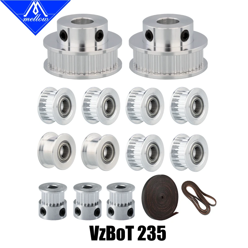 Mellow 3d Printer Vzbot Vz235 Gt2 Idler With 2gt Gates 6mm Belt Kit 20t ...