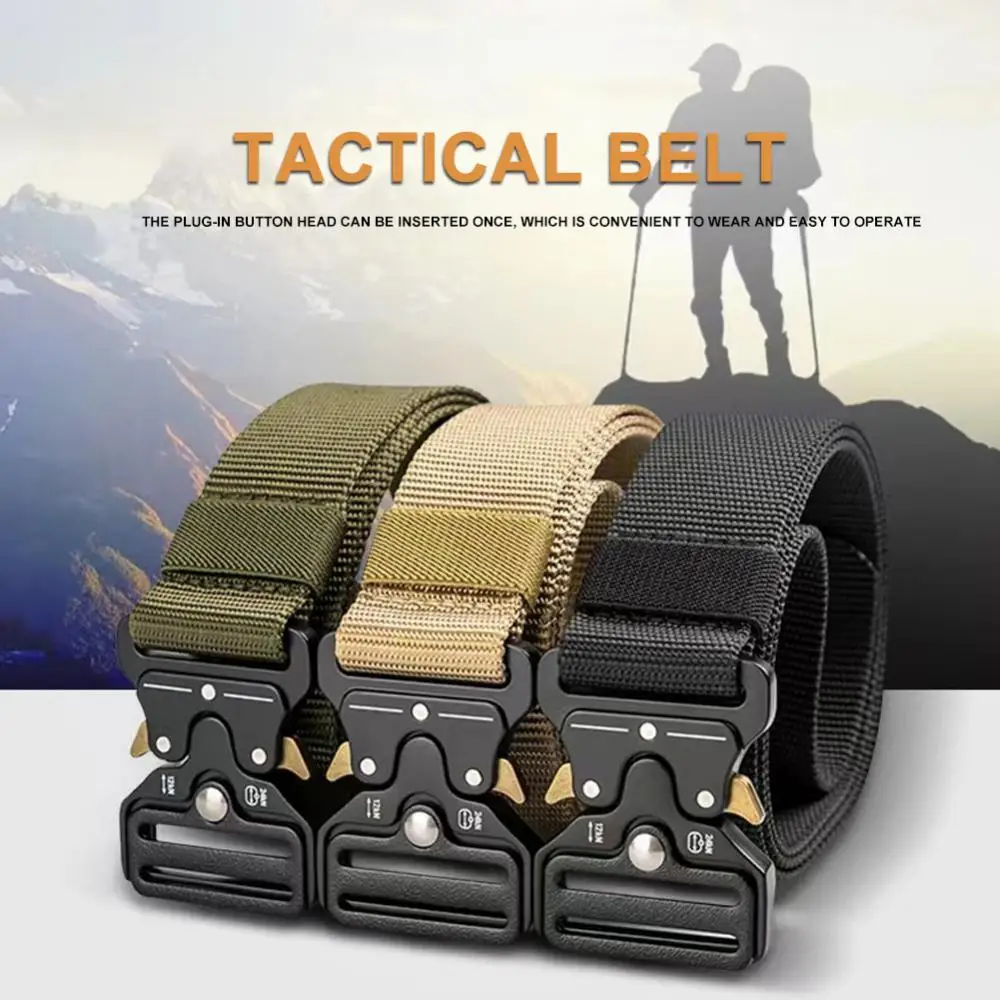 Tactical Army Belt Men Outdoor Hunting Metal Tactical Belts Multi ...