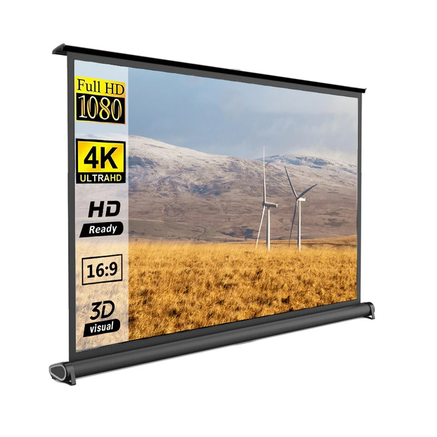White Plastic Portable High-definition Projector Screen 50-in 40in 16: ...