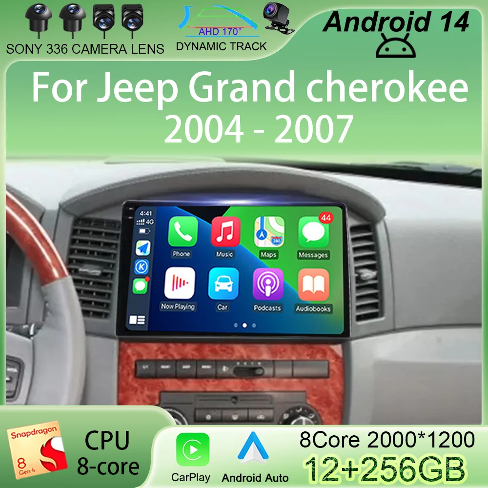 Auto Carplay Android 13 For JEEP Grand Cherokee 2004-2007 Car Radio ...