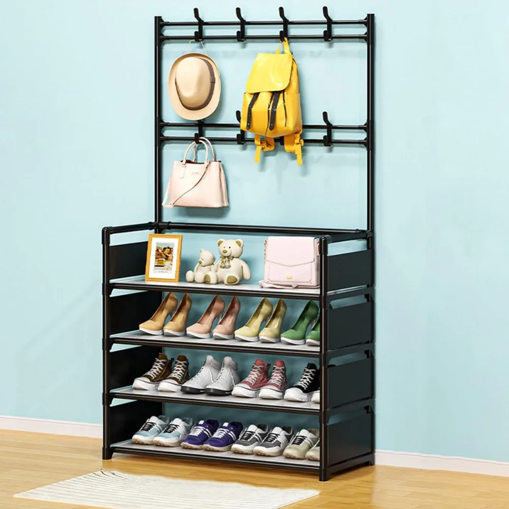 Shoe-And-Hat-Rack-Clothes-Hanger-Assemble-Diy-Shelves-Floor-Standing ...