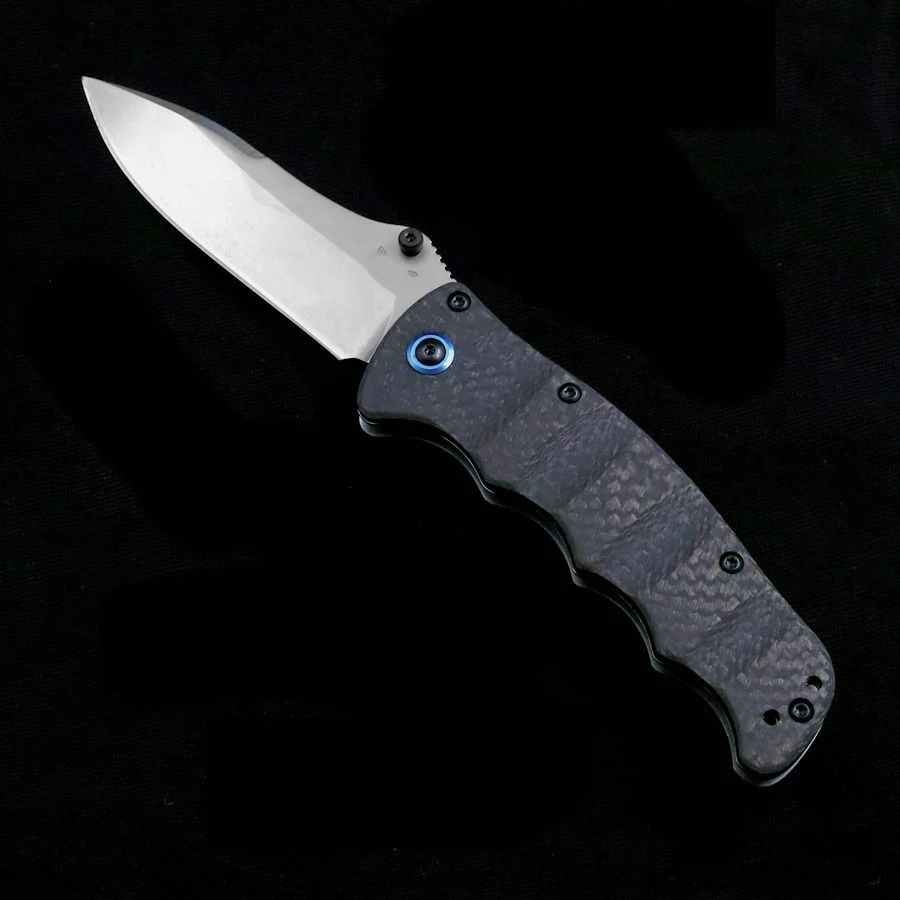 M390 Blade BM 484S Tactical Folding Knife Carbon Fiber Handle Stone ...
