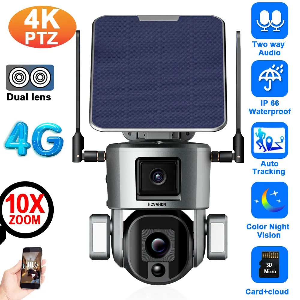 4K-CCTV-WiFi-PTZ-IP-Camera-Solar-Powered-Outdoor-10X-Zoom-Dual-Lens-4G ...