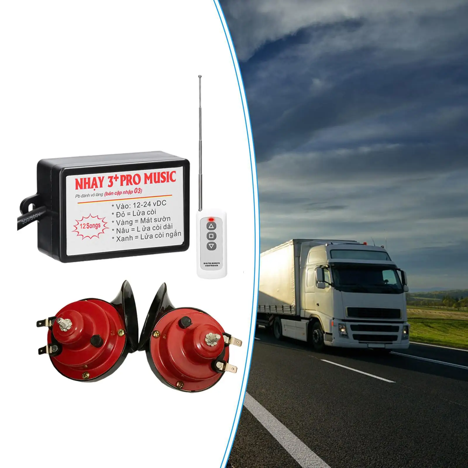 Electric-Snail-Horn-Super-Loud-Remote-Control-Car-Horn-Kit-12-24V-Horn ...