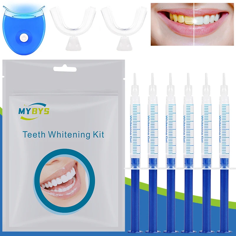 MYBYS Dental Teeth Whitening Kit With Led Cold Light Teeth Bleach ...